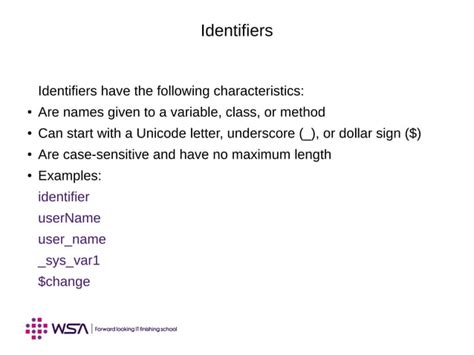core java programming language jse chapter iii identifiers