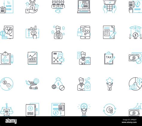 Business Examination Linear Icons Set Analysis Evaluation Assessment