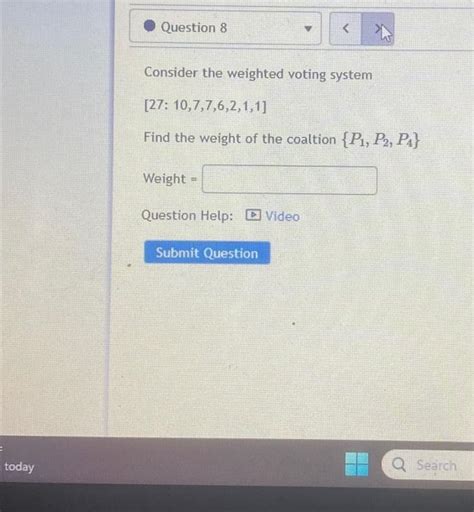 Solved Consider The Weighted Voting System