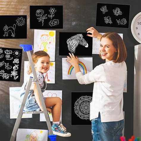 Prasacco Scratch Paper Art Set Diy Black Scratch Off Paper With Stylus Perfect For Valentine