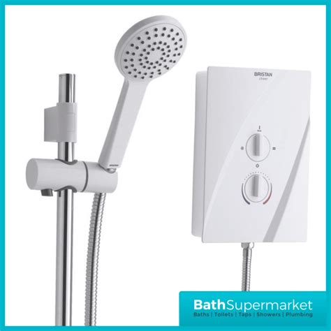 Bristan Cheer White Electric Shower And Riser Kit 85kw And 95kw Power