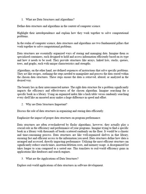 Overview In Data Structure Guided Questions Download Free Pdf Data