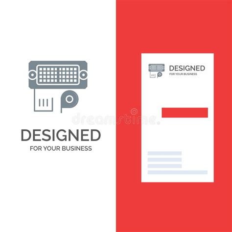 Adapter Connection Data Input Grey Logo Design And Business Card Template Stock Vector