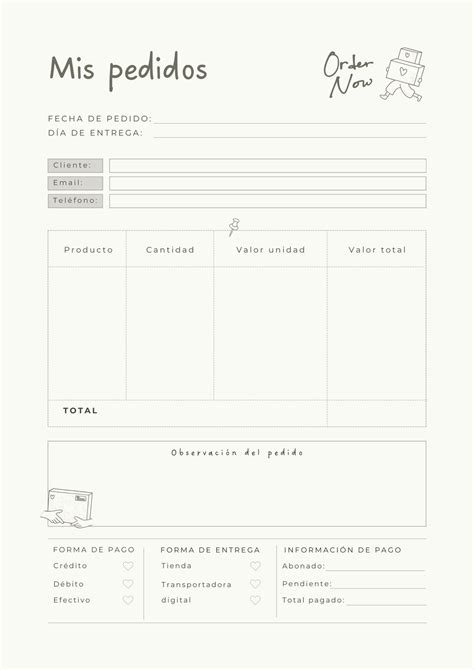 Plantilla De Formulario De Pedido De Pastel Formulario De Pedido De
