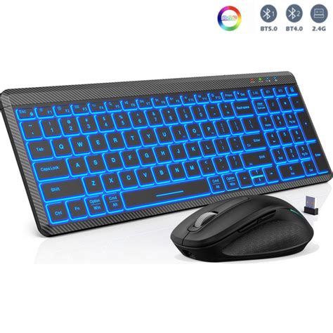 Rgb Backlit Silent Wireless Keyboard And Mouse Combo 2 4g Dual Mode Rechargeable Wireless