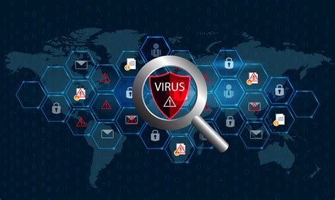 Magnifying Glass Checking Virus On Digital World 966182 Vector Art At Vecteezy