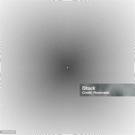 Abstract Concentric Circle Background Line Pattern Design Monochrome