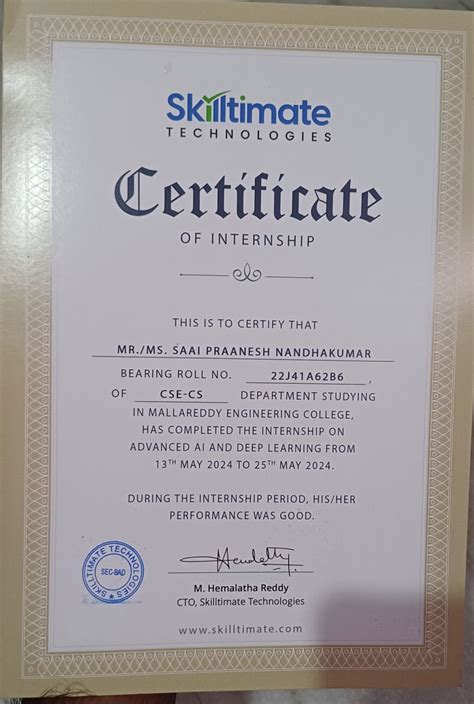 Saai Praanesh On Linkedin Internship Artificialintelligence Java Deeplearning