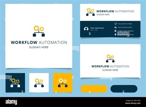 Workflow Automation Logo Design With Editable Slogan Branding Book And