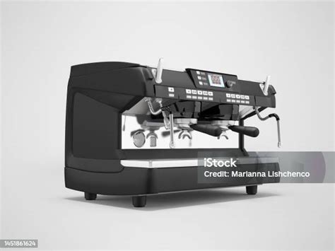 그림자가 있는 회색 배경에 고성능을 가진 현대 산업용 커피 머신의 3d 그림 0명에 대한 스톡 사진 및 기타 이미지 0명 강철 금속 Istock