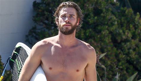 Liam Hemsworth Goes Shirtless For Afternoon Surfing Sesh Liam