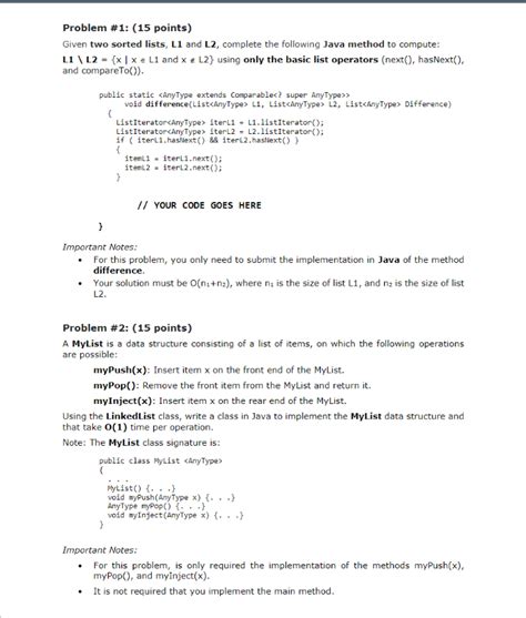 Solved Problem 1 15 Points Given Two Sorted Lists L1