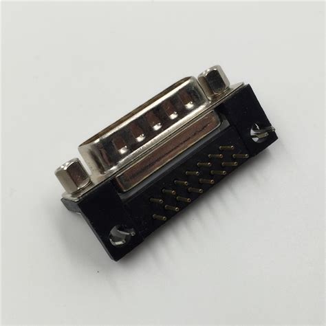 可昊d Sub连接器弯脚车针dr15公座 带支架弯脚车针db15公座连接器