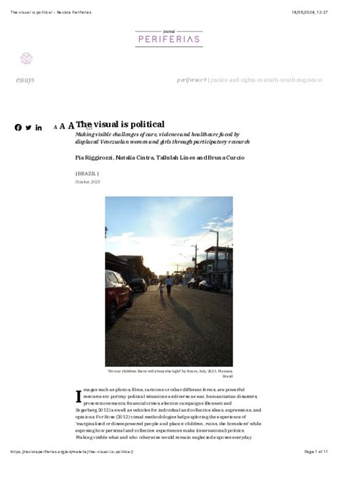 Pdf The Visual Is Political