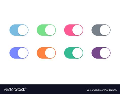 Toggle Button Switch Slider Web Ui Icons Vector Image