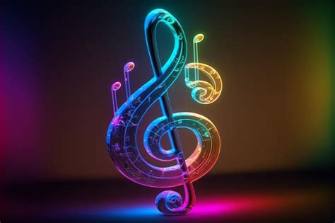 Premium Ai Image Neon Notes On A Music Note