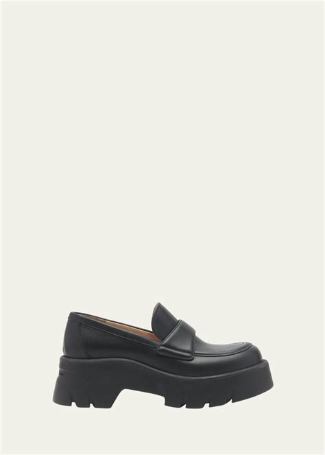 Gianvito Rossi Leather Casual Lug Sole Loafers Bergdorf Goodman