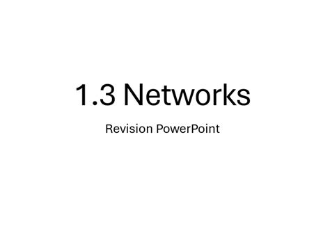 Ocr Gcse Computer Science 1 3 Networks Revision Teaching Resources