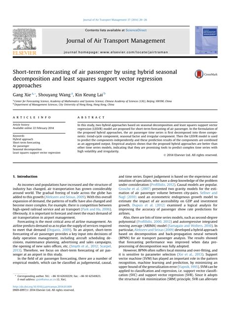 Pdf Short Term Forecasting Of Air Passenger By Using Hybrid Seasonal Decomposition And Least