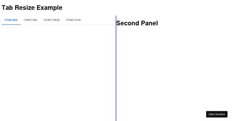 Tabs Resize Panel Codesandbox
