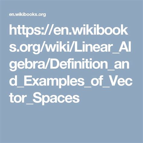 Https En Wikibooks Org Wiki Linear Algebra Definition And Examples Of