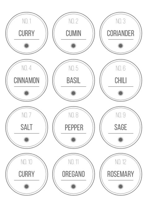 Spice Jar Kitchen Herbs Labels Stickers Print Template Postermywall
