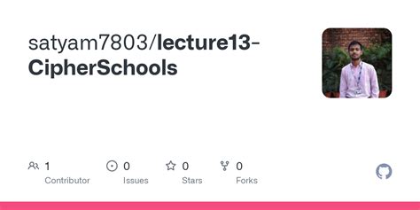 Github Satyam7803lecture13 Cipherschools Github Satyam7803lecture13 Cipherschools