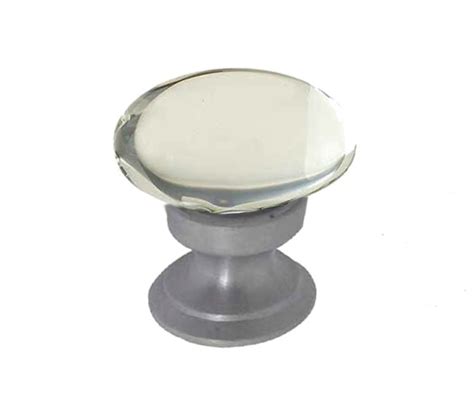 Frelan Hardware Oval Glass Cupboard Door Knob Satin Chrome Jh1161sc