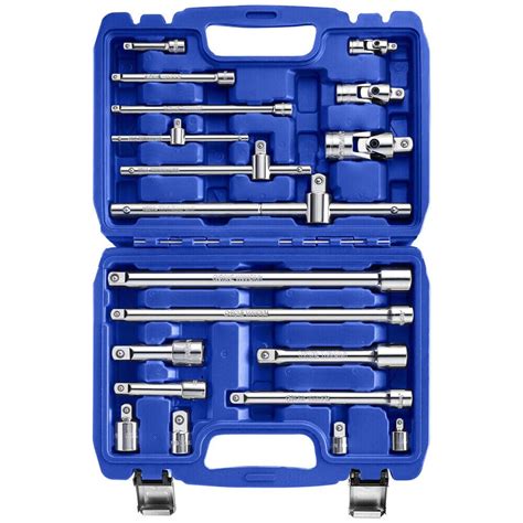 19pc Drive Socket Extension Set Universal Joint Socket Adapter Extension May Vary 19pc Drive Socket Extension Set Universal Joint Socket Adapter Extension May Vary