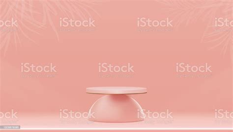 스튜디오 룸 복숭아 색상의 스포트라이트가있는 빈 벽이있는 3d 포디움 실린더 디스플레이 제품 프리젠 테이션을위한 벡터 사실적