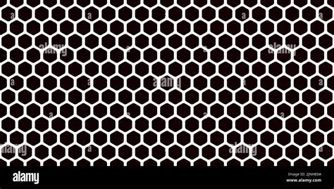 Monochrome Honeycomb Simple Seamless Pattern With Regular Rounded Hive Cell Texture Abstract