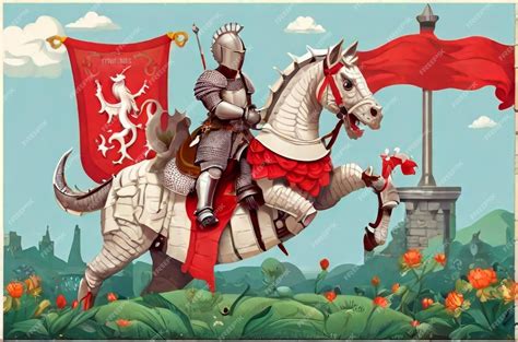 Premium Photo Saint George And Dragon Against English Flag