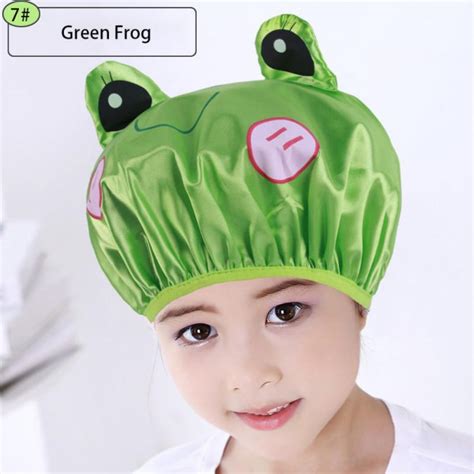 Badu Bg Карикатура Дебела 1 бр Водоустойчива шапка за баня Двуслойна покривка за коса за душ