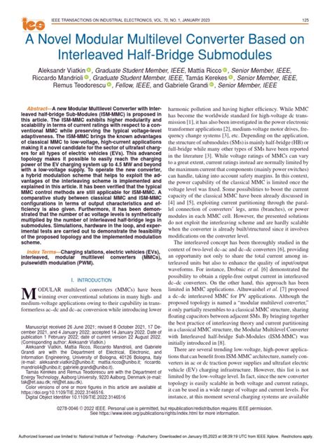 a novel modular multilevel converter based on interleaved half bridge