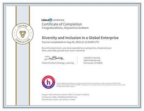 Anjuanicia Graham On Linkedin Certificate Of Completion