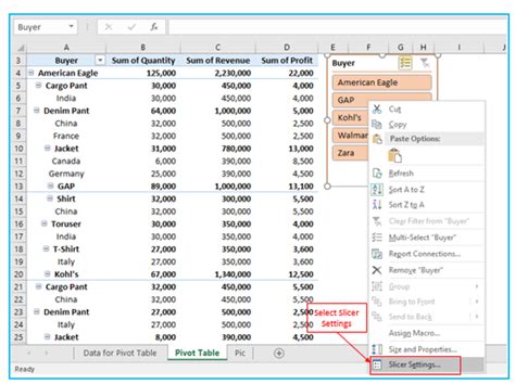 Insert Slicers In Pivot Table