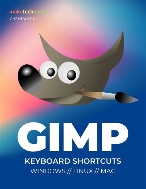 gimp keyboard shortcuts cheatsheet make tech easier