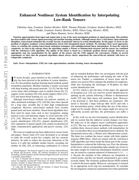 Pdf Enhanced Nonlinear System Identification By Interpolating Low