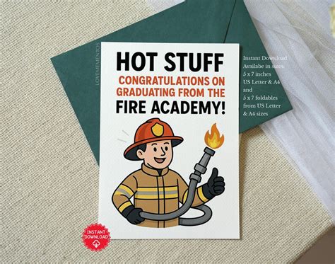 Funny New Firefighter Graduation Card Fire Academy Graduate T New