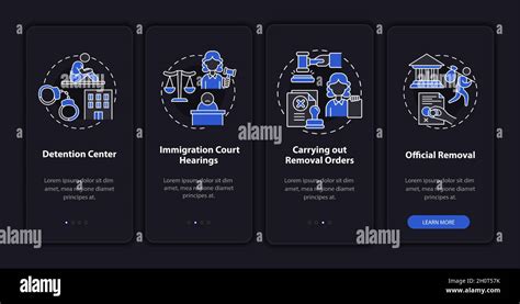 Deportation Process Steps Onboarding Mobile App Page Screen Stock Vector Image And Art Alamy
