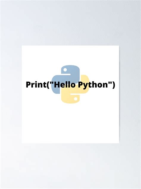 Python Programming Language Hello Python Code Computer Science Poster