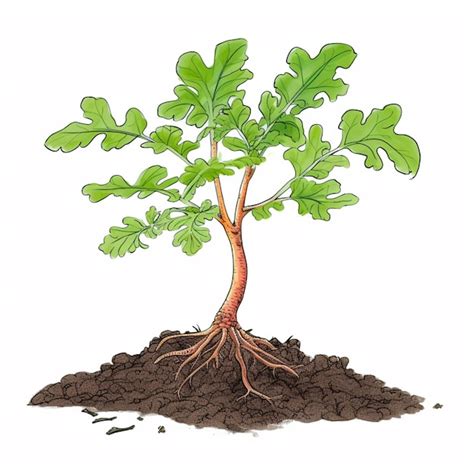 Premium Photo A Drawing Of A Plant With A Root And Leaves Growing Out Of It Generative Ai