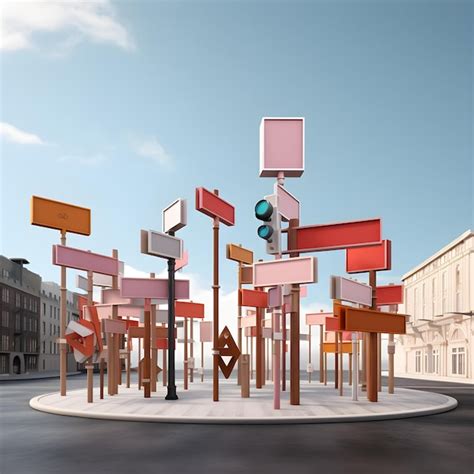 Premium Photo Informative Signs Enhancing Navigation On City Streets