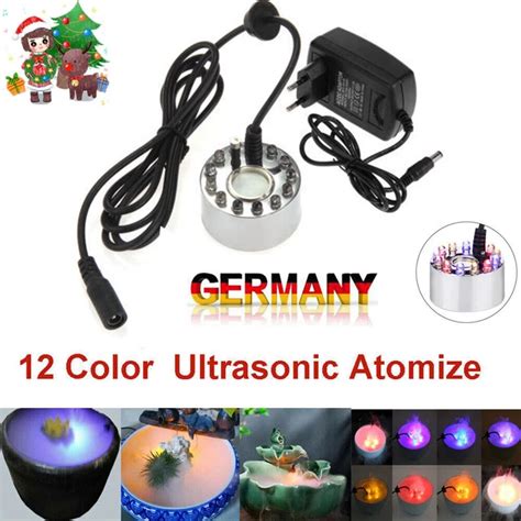 12 Led Mini Nebler Ultraschall Vernebler Farbwechsel Rgb Brunnen