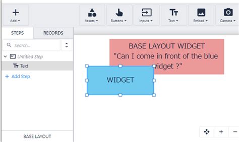Can We Bring The Base Layout Widget In Front Of The Widget Inside Each Steps Product