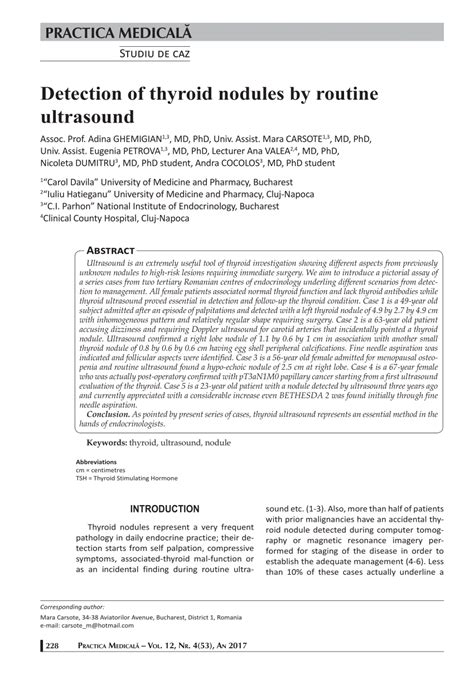 PDF Detection Of Thyroid Nodules By Routine Ultrasound