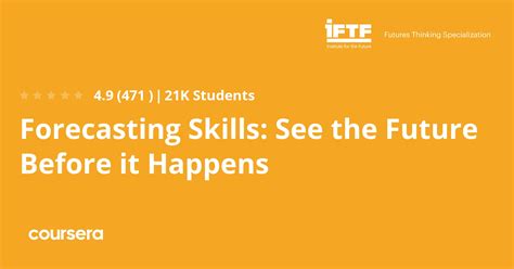 Forecasting Skills See The Future Before It Happens Coursera