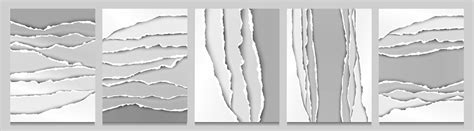 벡터 그림입니다 찢어진 종이 효과 회색 배경 화면 컬렉션 장식 현실적인 개념 포스터 책 표지 잡지 전단지 레이아웃을위한 디자인