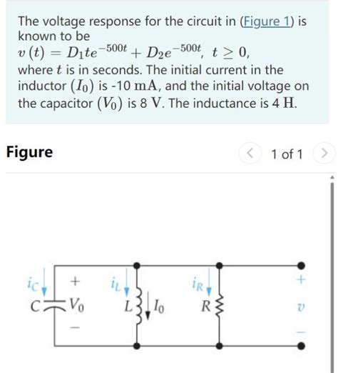 Solved The Voltage Response For The Circuit In Figure Is Chegg