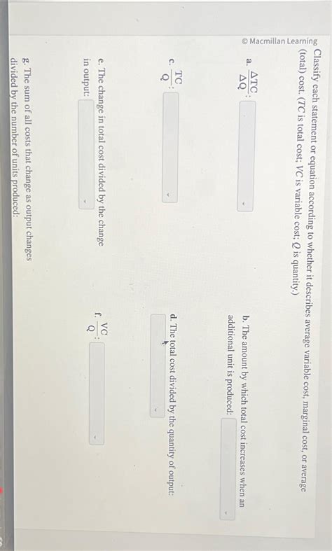 Solved Classify Each Statement Or Equation According To